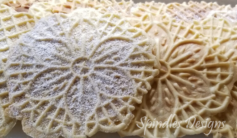 Crisp Orange Pizzelles - Spindles Designs