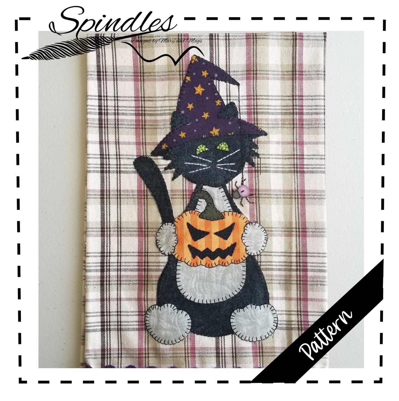 Cat Witch Applique Pattern-It's Free - Spindles Designs